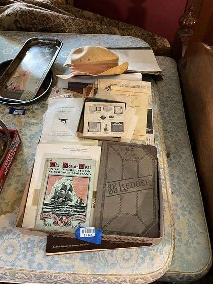 Ephemera lot including: 1940 ledger, 1934 Frederick News-Post Year book, misc - Hurley Real ...