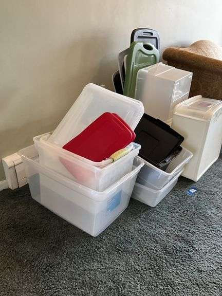 Totes & plastic storage drawer - Hurley Real Estate & Auctions