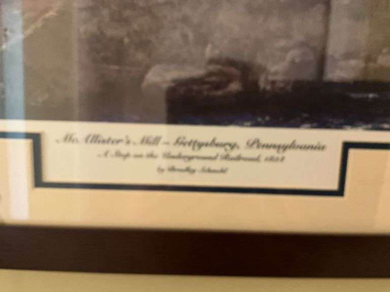 Framed McAllister’s Mill Gettysburg print “A Stop on the Underground ...