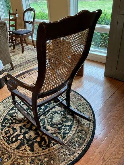 Lincoln Rocker, cane seat & back - Hurley Real Estate & Auctions