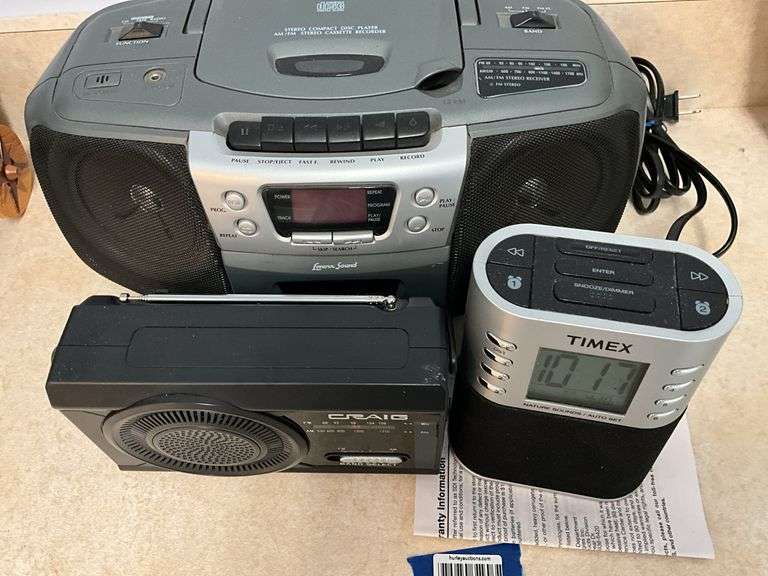 CD boombox, Craig AM/FM radio, Timex digital alarm clock - Hurley Real ...
