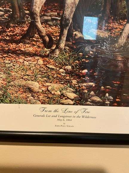 Framed Civil War Print “From The Line of Fire” Generals Lee ...