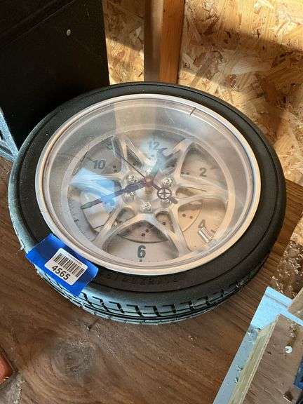Mechanic tire wall clock - Hurley Real Estate & Auctions