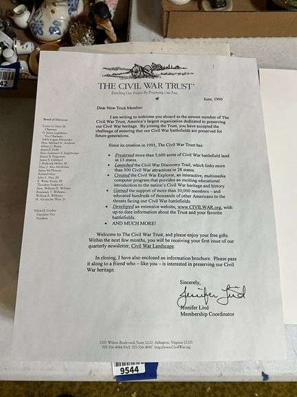 Civil War soldier print, and Civil War Trust paperwork - Hurley Real ...