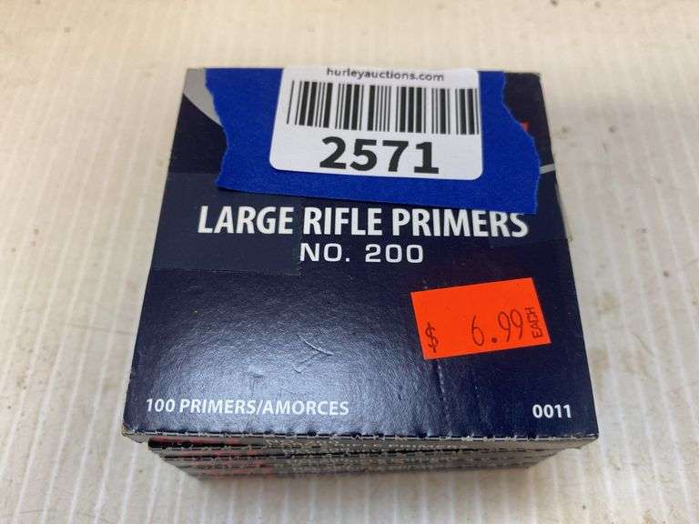 Five boxes of CCI large rifle primers #200 - Hurley Real Estate & Auctions