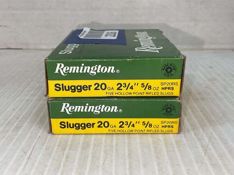 Two boxes (1 is partial box) of Remington Slugger 20 gauge Hollow Point ...