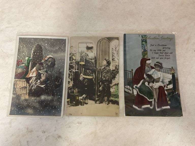 Three real photo Santa postcards - Hurley Real Estate & Auctions