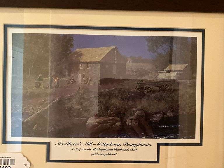 Framed McAllister’s Mill Gettysburg print “A Stop on the Underground ...
