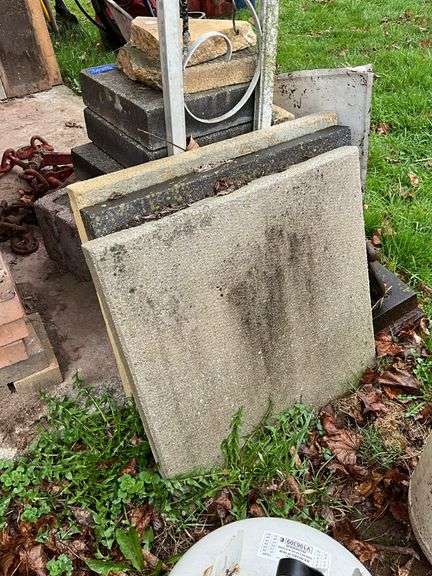 Misc lot of concrete pavers, block & bricks - Hurley Real Estate & Auctions