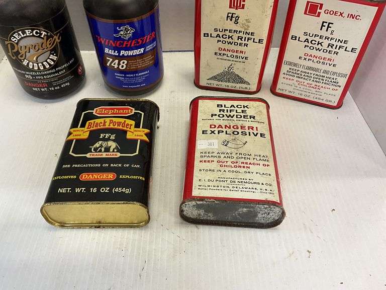 6 cans black powder - Hurley Real Estate & Auctions