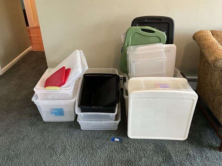 Totes & plastic storage drawer - Hurley Real Estate & Auctions