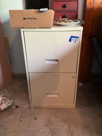 2-drawer metal filing cabinet - no top contents - Hurley Real Estate ...