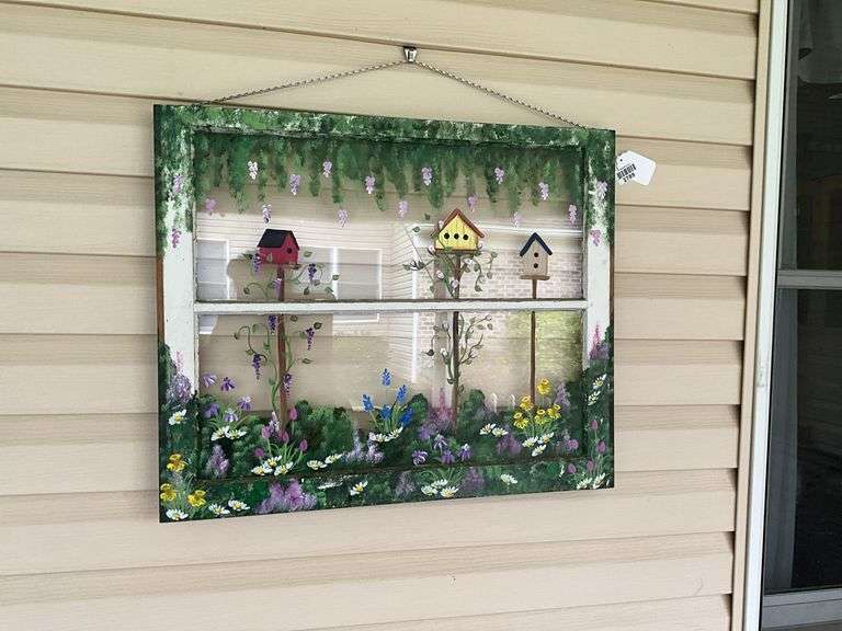 Painted window wall plaque 23x28 - Hurley Real Estate & Auctions