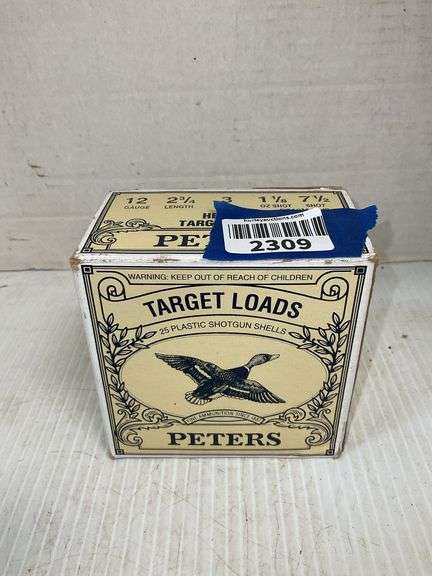 Box of Peters 12 target loads - Hurley Real Estate & Auctions