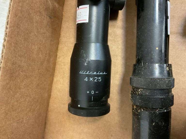 4 scopes, Ultralux 4x25, Westernfield 3-7x20, Tasco 4x15, 3-9x40 ...