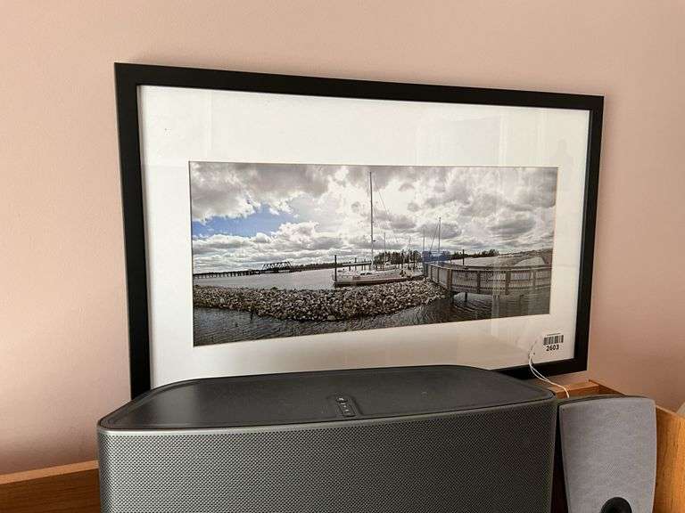 Dock photo, framed 15x24 - Hurley Real Estate & Auctions