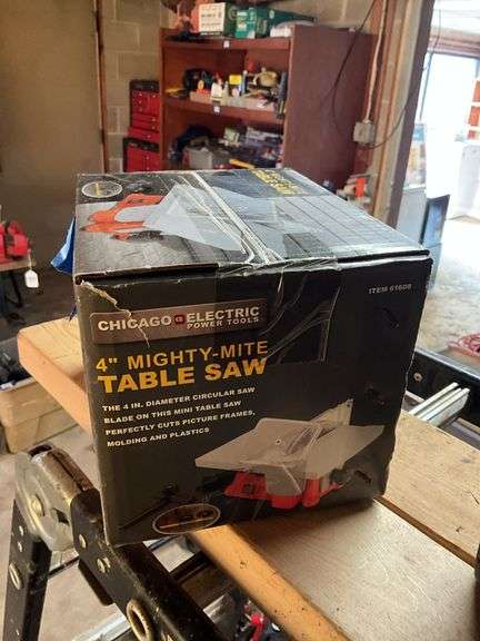 Chicago Electric 4" Mighty Might table saw in box - Hurley Real Estate ...