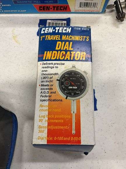Cen-Tech 1" travel mechanics dial indicator - Hurley Real Estate & Auctions