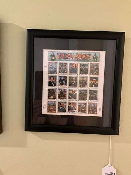 U.S. Postal Service Framed Civil War Commemorative Sheet of 32 cent ...