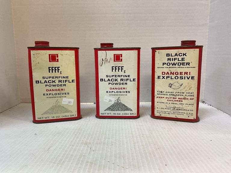 3 cans black powder - Hurley Real Estate & Auctions