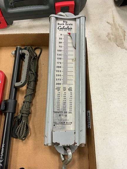 Cabelas 300 lb. big buck scale, Hawk bow hanger, gun cleaning kit ...