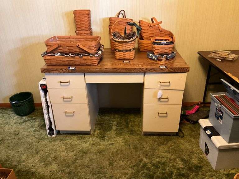 Pressed wood desk, one drawer broken - Hurley Real Estate & Auctions