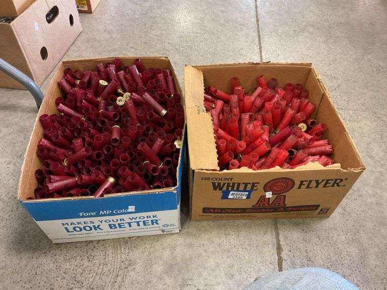 2 boxes 12ga. shotgun shell casings - Hurley Real Estate & Auctions