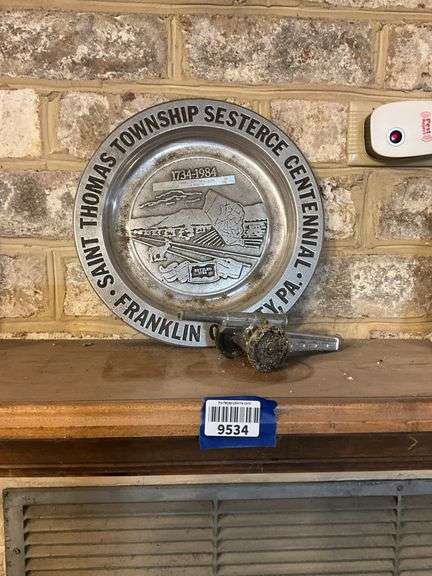 Saint Thomas Township metal centennial plate, and cannon model - Hurley ...