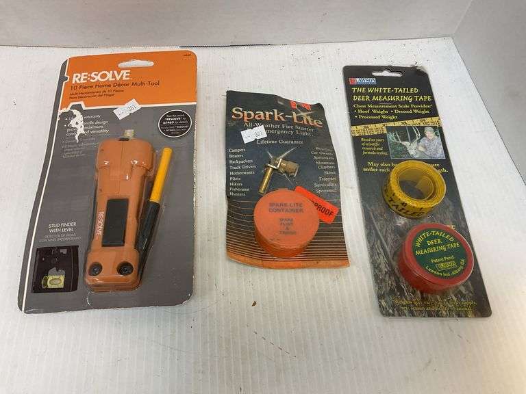 Resolve multi-tool, deer measuring tape, fire starter - Hurley Real ...