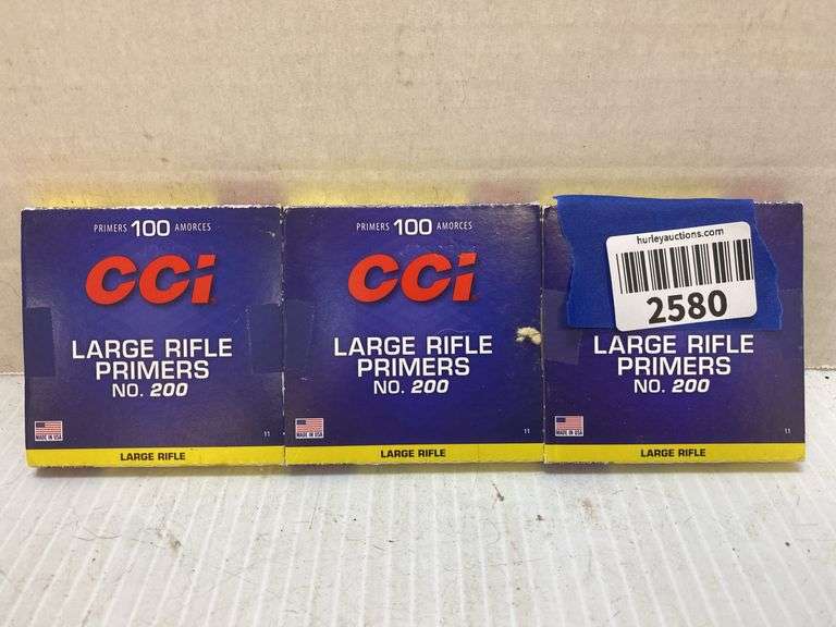 Three boxes of CCi large rifle primers #200 - Hurley Real Estate & Auctions