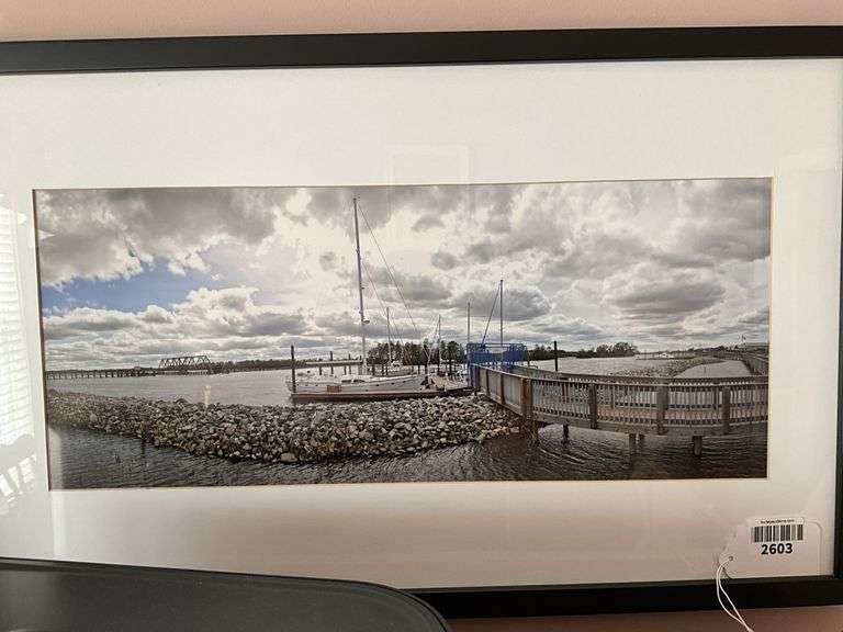 Dock photo, framed 15x24 - Hurley Real Estate & Auctions