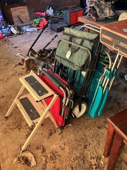 Folding step stool, shopping cart, folding lawn chairs - Hurley Real ...
