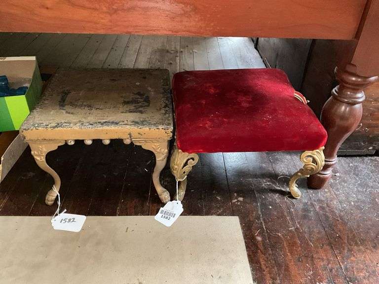 Two cast iron leg foot stools - Hurley Real Estate & Auctions