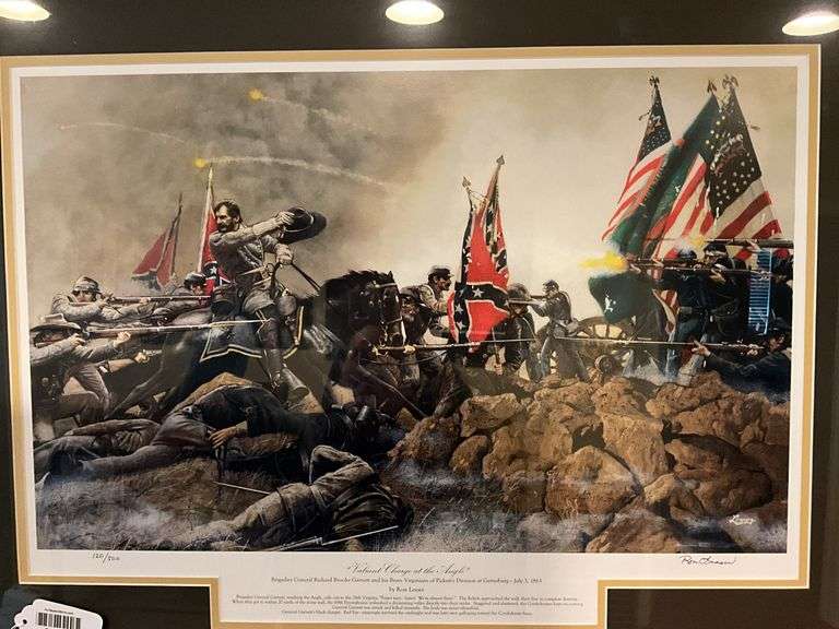 Framed Civil War Print “Valiant at the Angle” Brigadier General Garnett ...