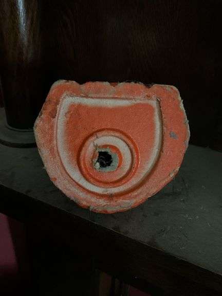 Vintage Halloween paper pulp orange cat head and picket fence lantern w ...