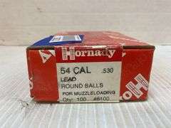 Box of Hornady 54 cal lead round balls - Hurley Real Estate & Auctions