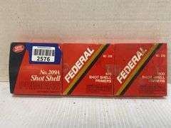 Three boxes of Federal shotshell primers #209, one partial - Hurley ...