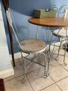 Wire ice cream parlor table and two chairs 27.5x27.5x29 - Hurley Real ...