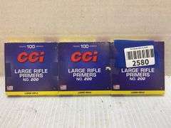 Three boxes of CCi large rifle primers #200 - Hurley Real Estate & Auctions