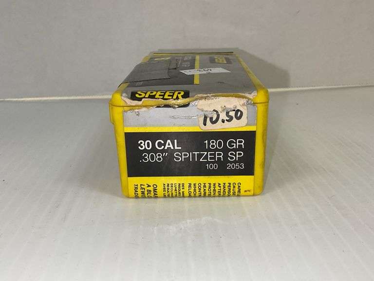 Partial box of Speer 30 cal 180 gr SP bullets - Hurley Real Estate ...