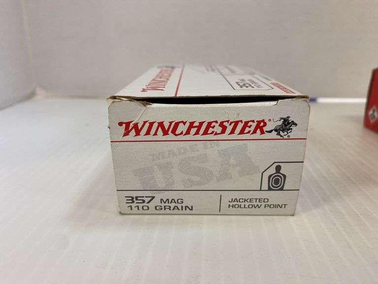 Two partial boxes of 357 Mag - One Winchester 110 gr JHP, one American ...