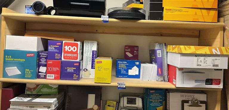 Contents of shelf: various envelopes - Hurley Real Estate & Auctions