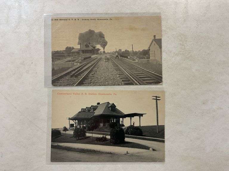 Two Greencastle Pa CVRR railroad postcards - Hurley Real Estate & Auctions