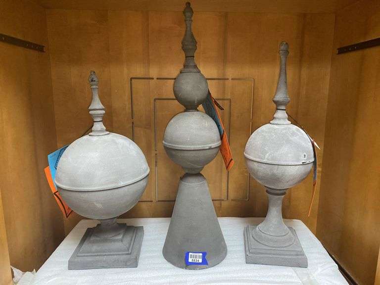 Three large decorative finials - Hurley Real Estate & Auctions