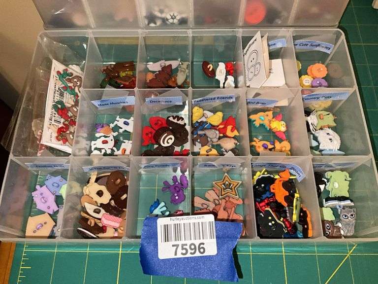 Figural buttons in two divided storage boxes - Hurley Real Estate ...