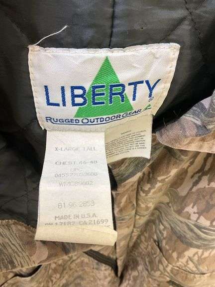 Liberty camo one piece hunting suit size XL - Hurley Real Estate & Auctions