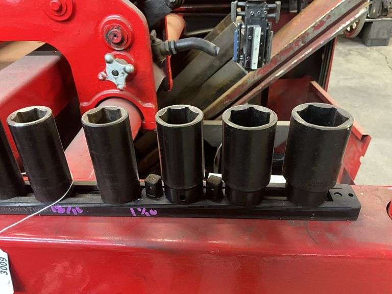 Lot of deep well impact sockets w/ holder - Hurley Real Estate & Auctions