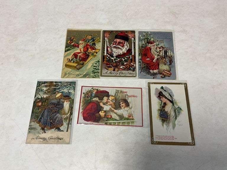 Five Christmas Santa postcards and one extra - Hurley Real Estate ...
