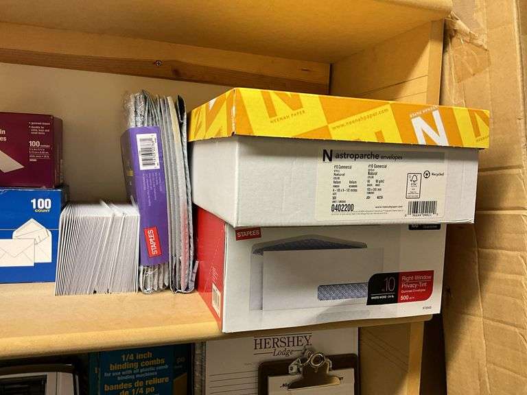 Contents of shelf: various envelopes - Hurley Real Estate & Auctions