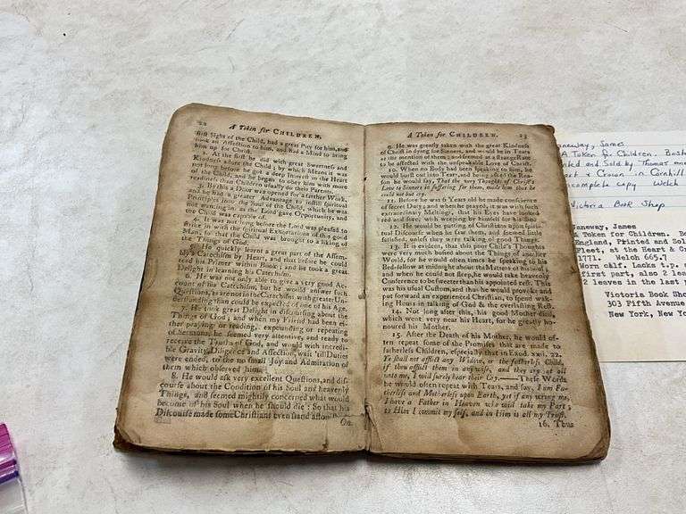 Children’s book: A Token for Children 1771 - Hurley Real Estate & Auctions